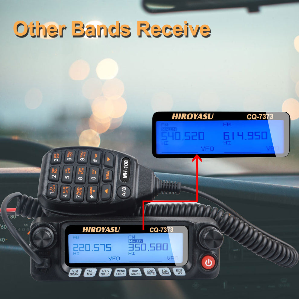HIROYASU CQ-7373 Detachable Front Panel 108-615MHz Eight Bands Rx VU D ...